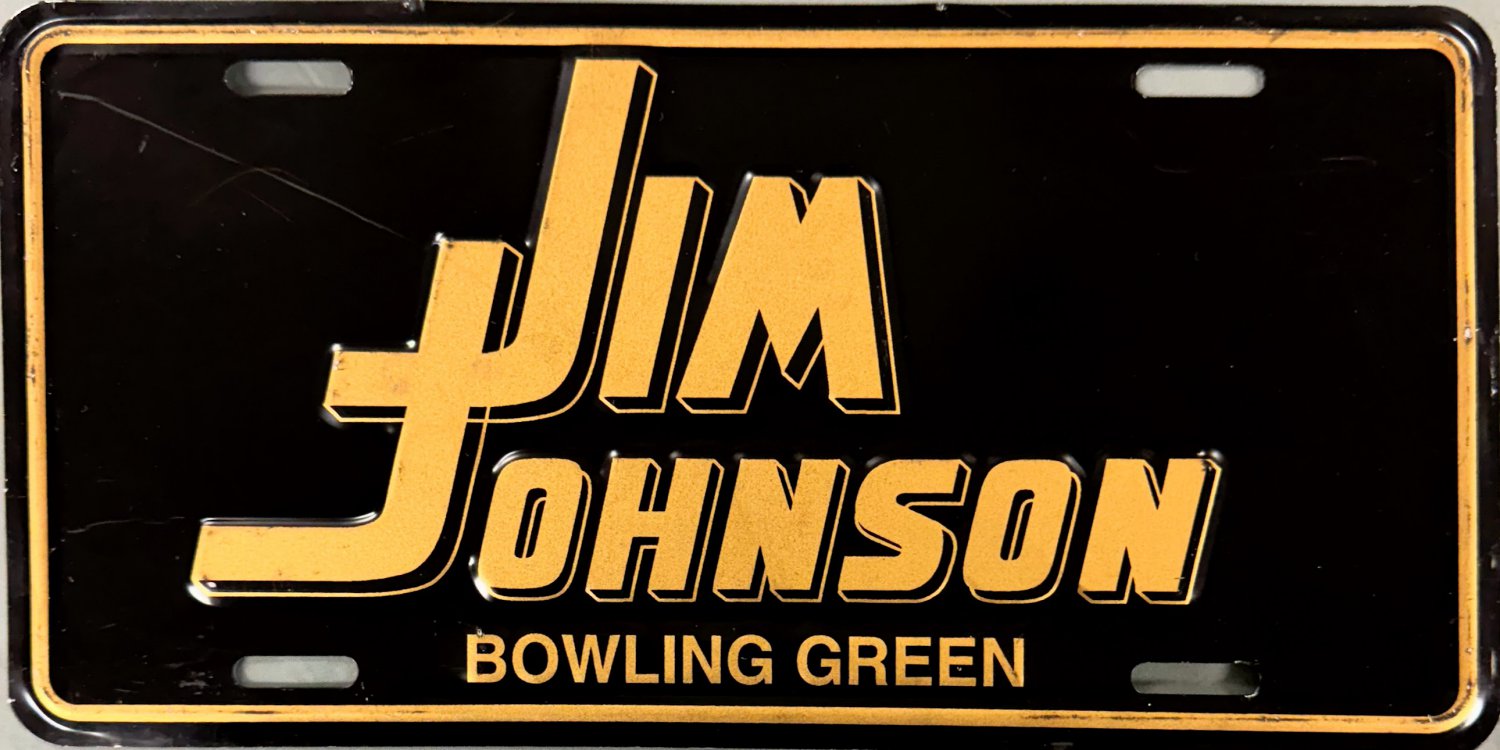 Jim Johnson Bowling Green License Plate