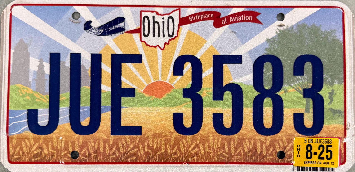 2025 Ohio License Plate (JUE 3583)