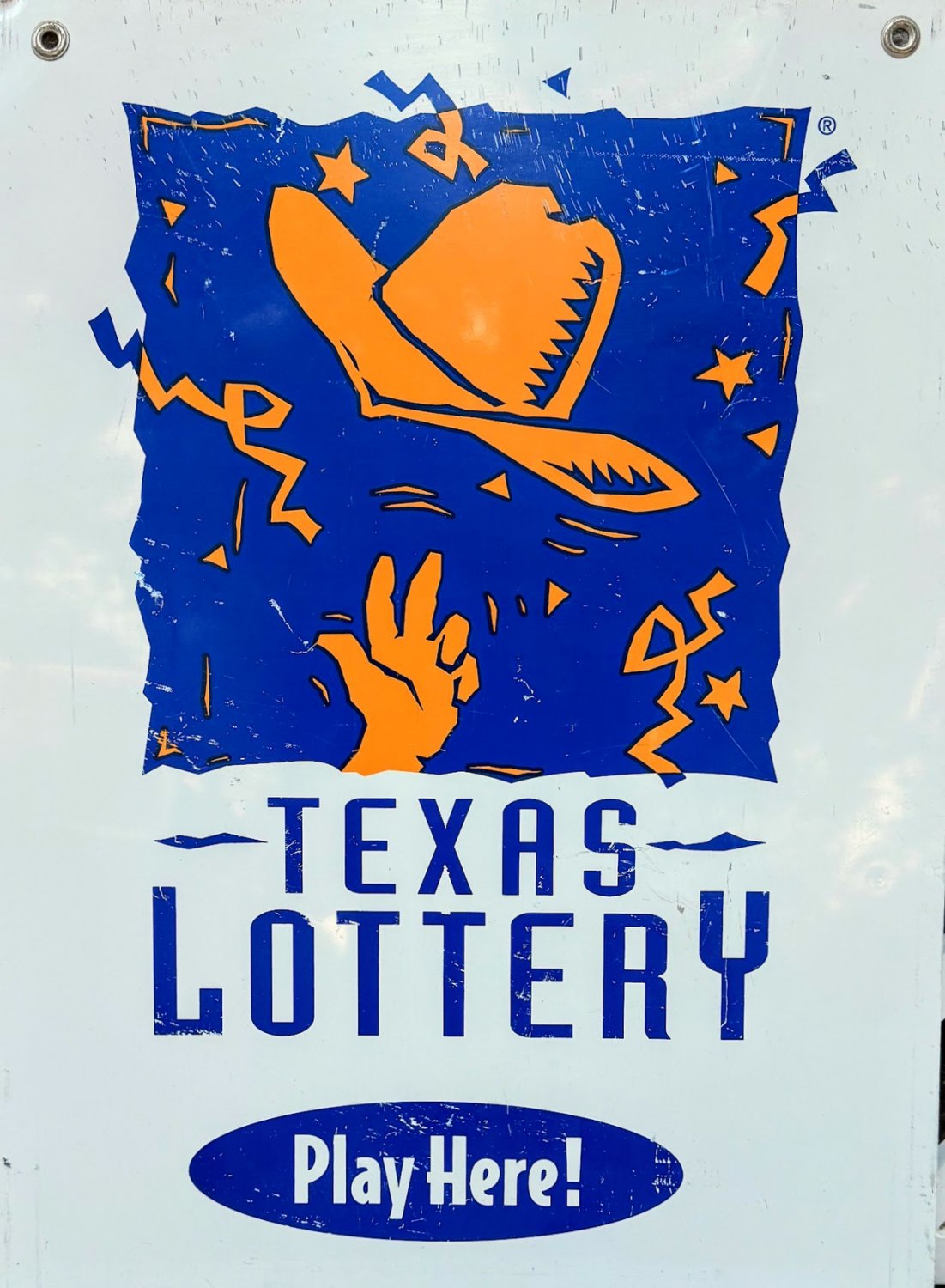 Texas Lottery Play Here Sign (Double Sided)