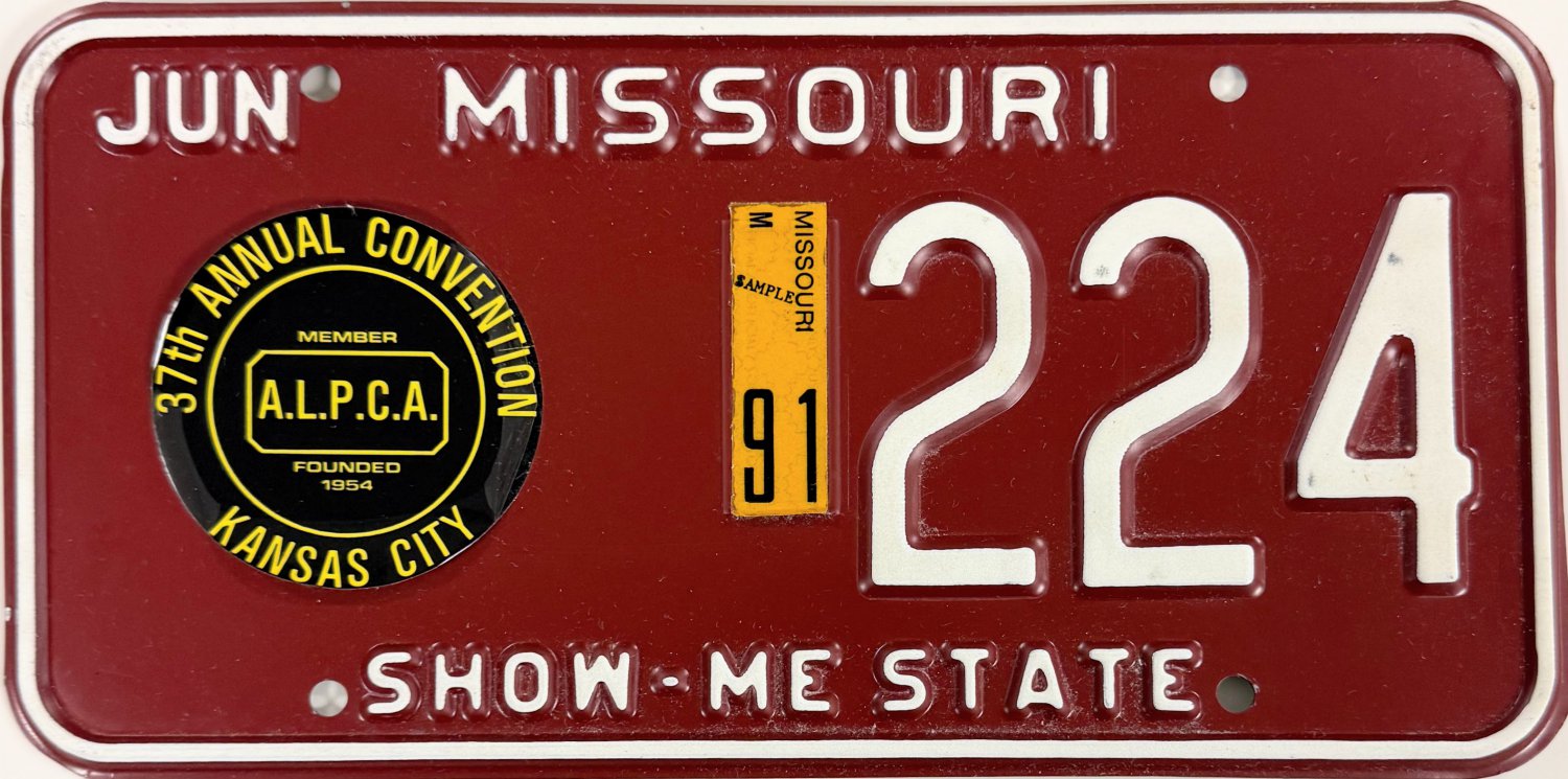 1991 ALPCA 37th International Convention Kansas City, Missouri License ...