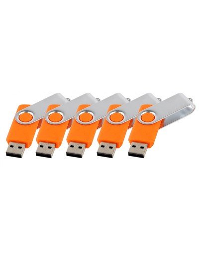 Enfain® 5pcs Orange Swivel Design Waterproof 256MB Usb 2.0 Flash Drive ...