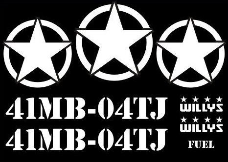 U.S. Army Wrangler Military Decal Set car truck / Stickers