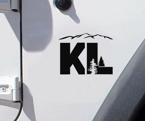 set of KL design mountain Decal Stickers fits KL car truck_black