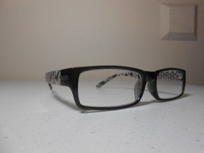 Cheetah Reading Glasses Snake Skin Look Clear Dark Gray & Black +1.50 ...