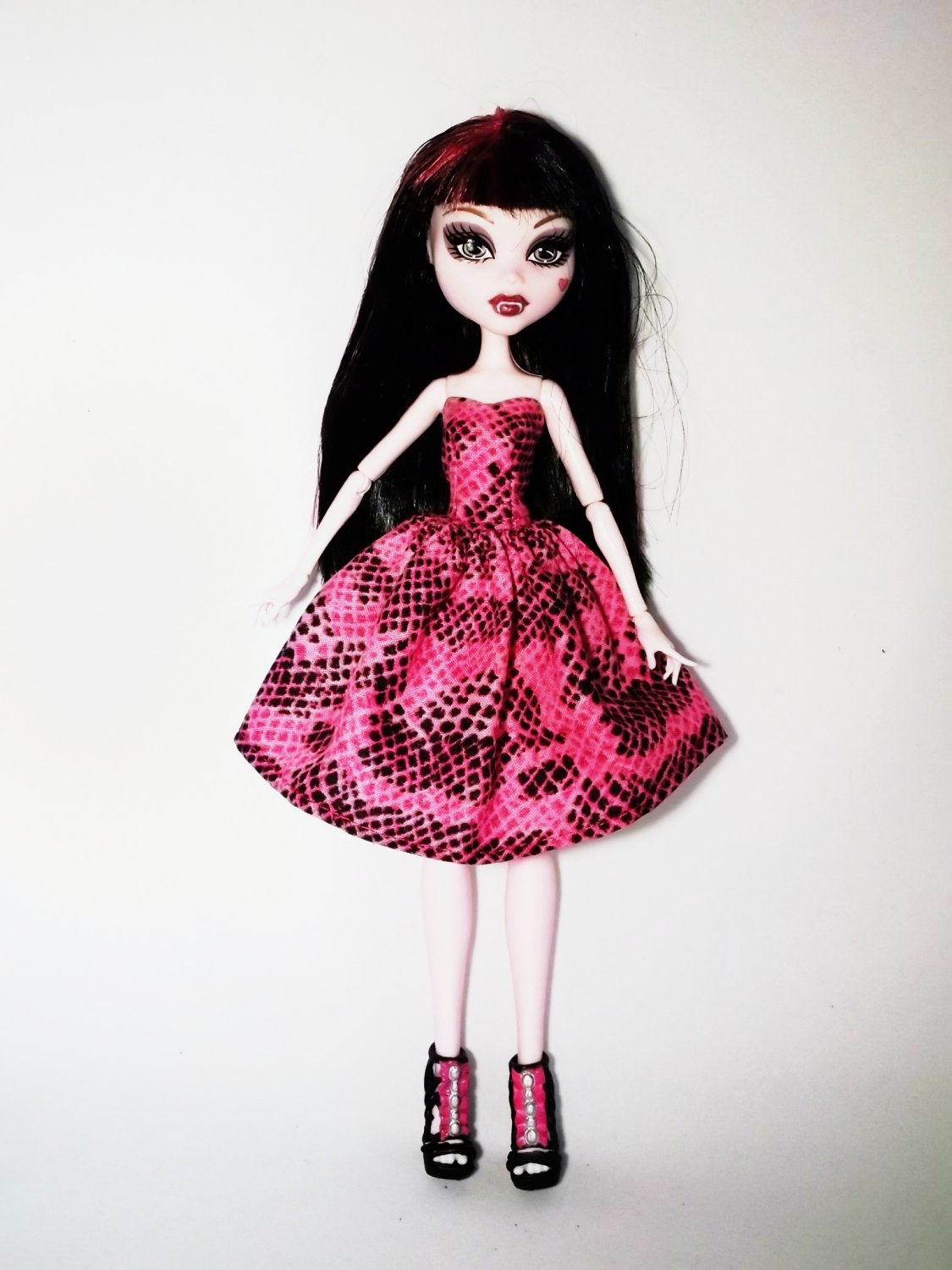 Handmade Monster High Dress Sweet Heart Pink with Black