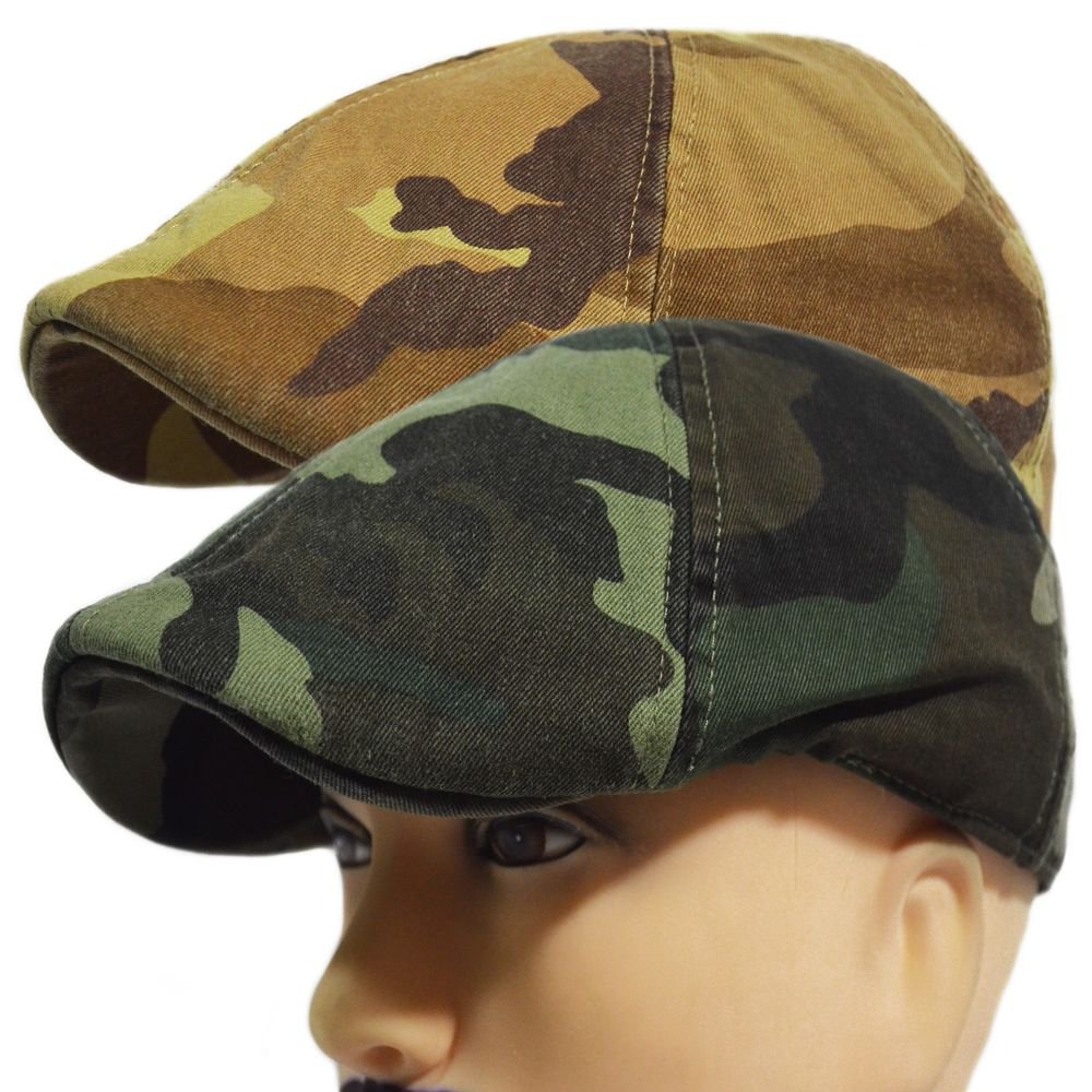New Summer Newsboy Duckbill Ivy 100% Cotton Camouflage Driving Golf Pub ...