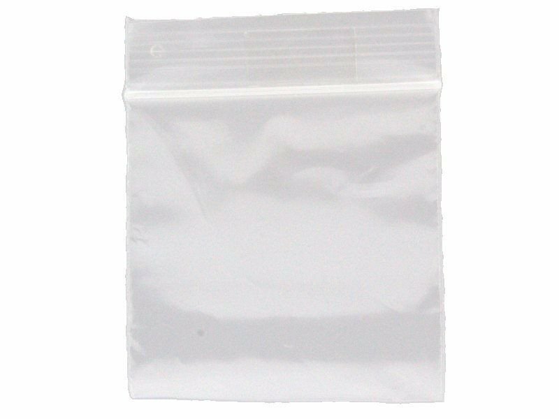 2x2 White Block Poly Ziplock Bags, Writeable 2 mil, 25 pack