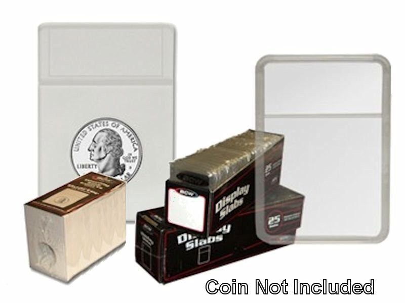 BCW - Display Slab with Foam Insert-Combo, Quarter White (25 pack)
