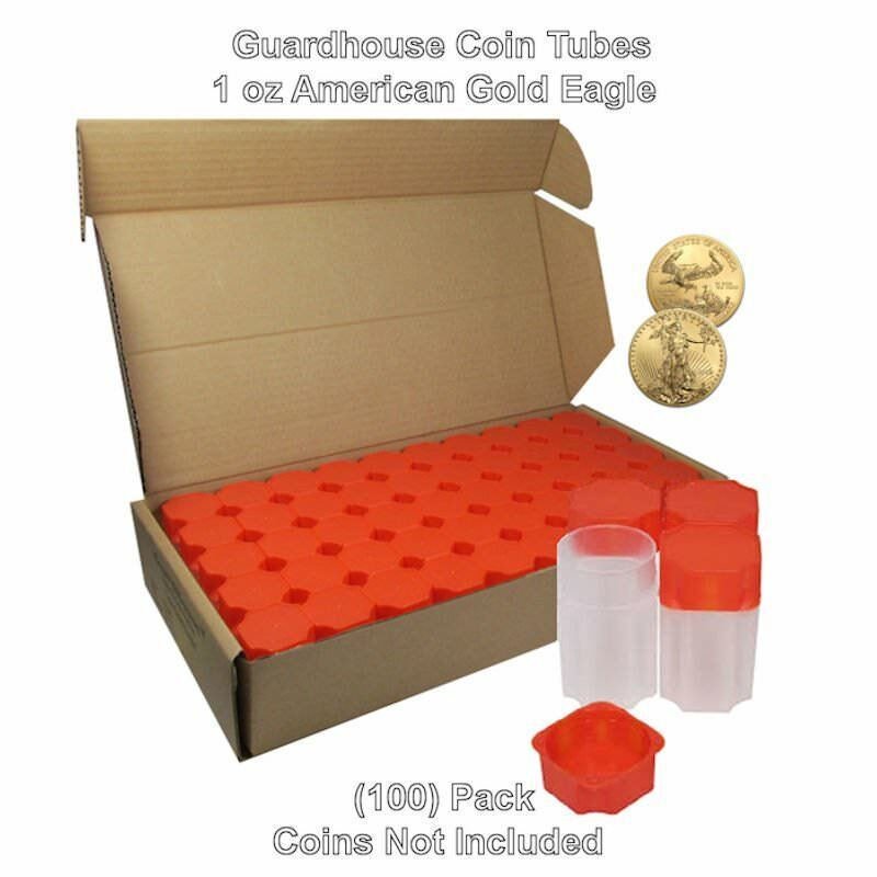 American Gold Eagle 1oz, Square Coin Tubes by Guardhouse, 50 pk