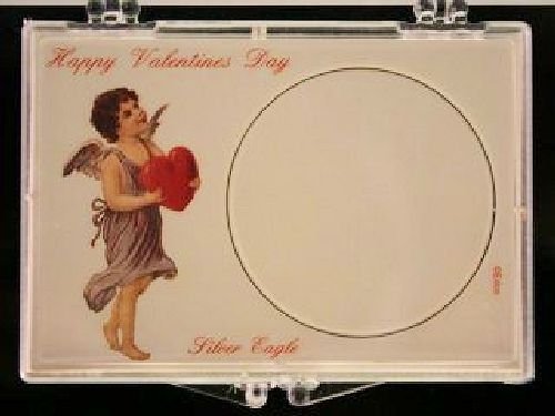 ASE 2x3 Snap Lock Coin Holder Display, Happy Valentines Day, 3 pack