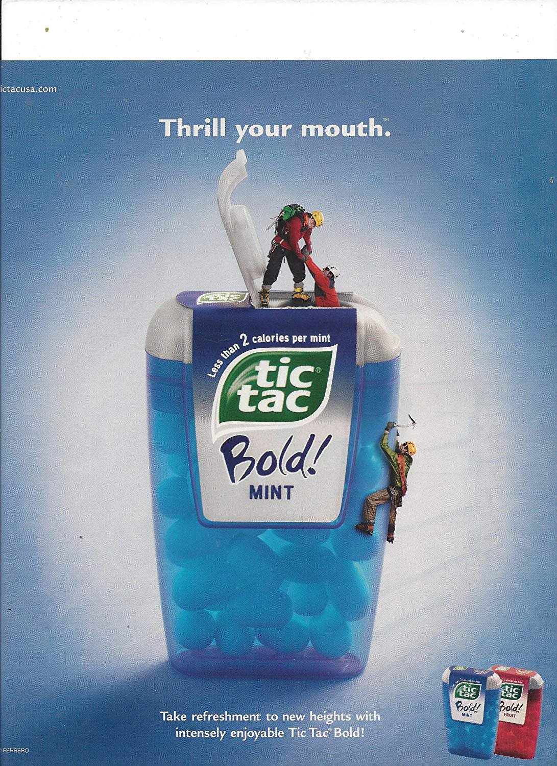 Magazine Paper Print Ad For Tic Tac Bold Mints: Thrill Your Mouth