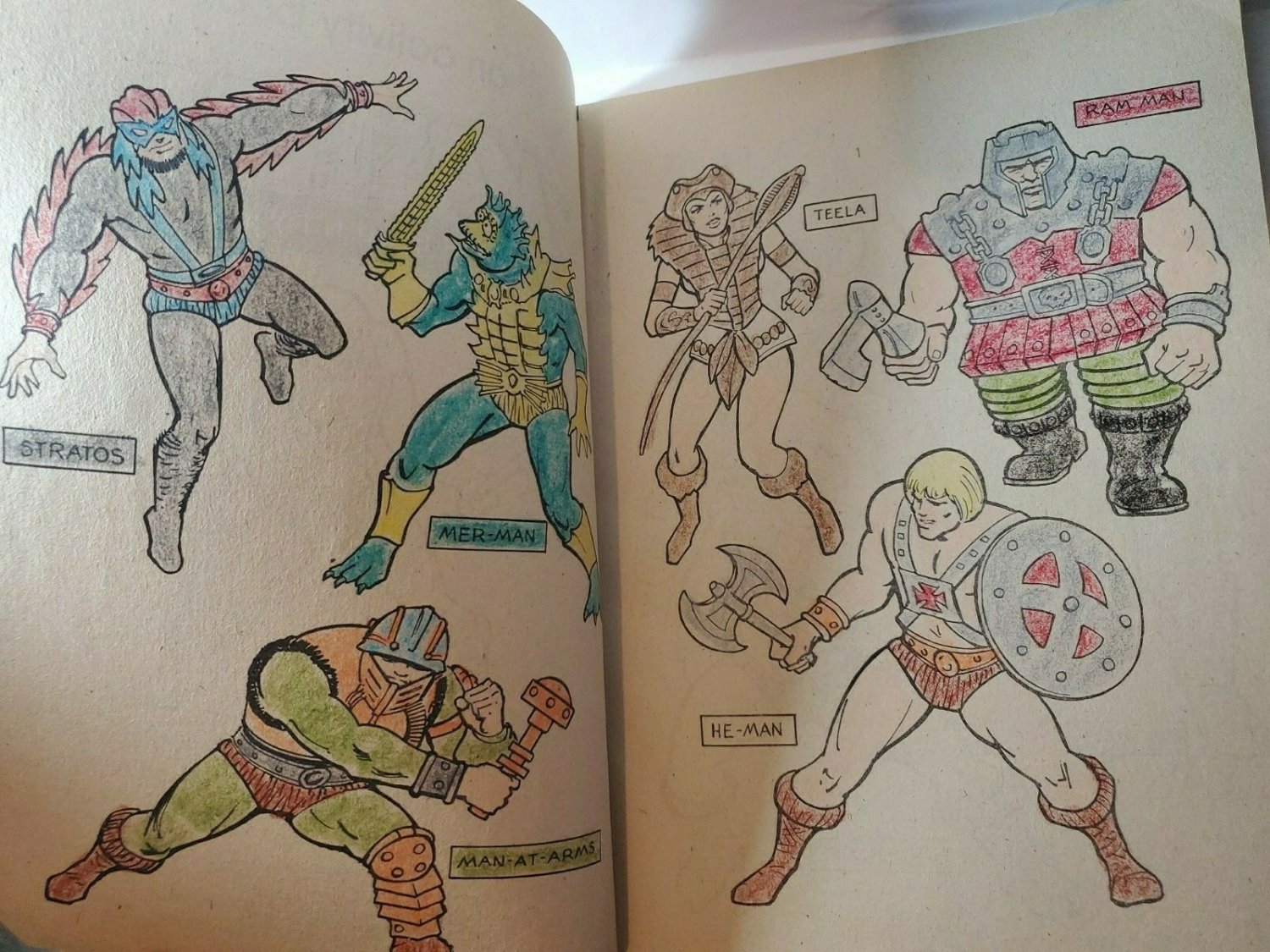 He-Man Battle Cat Teela MOTU Rare Vintage Coloring Book 1983