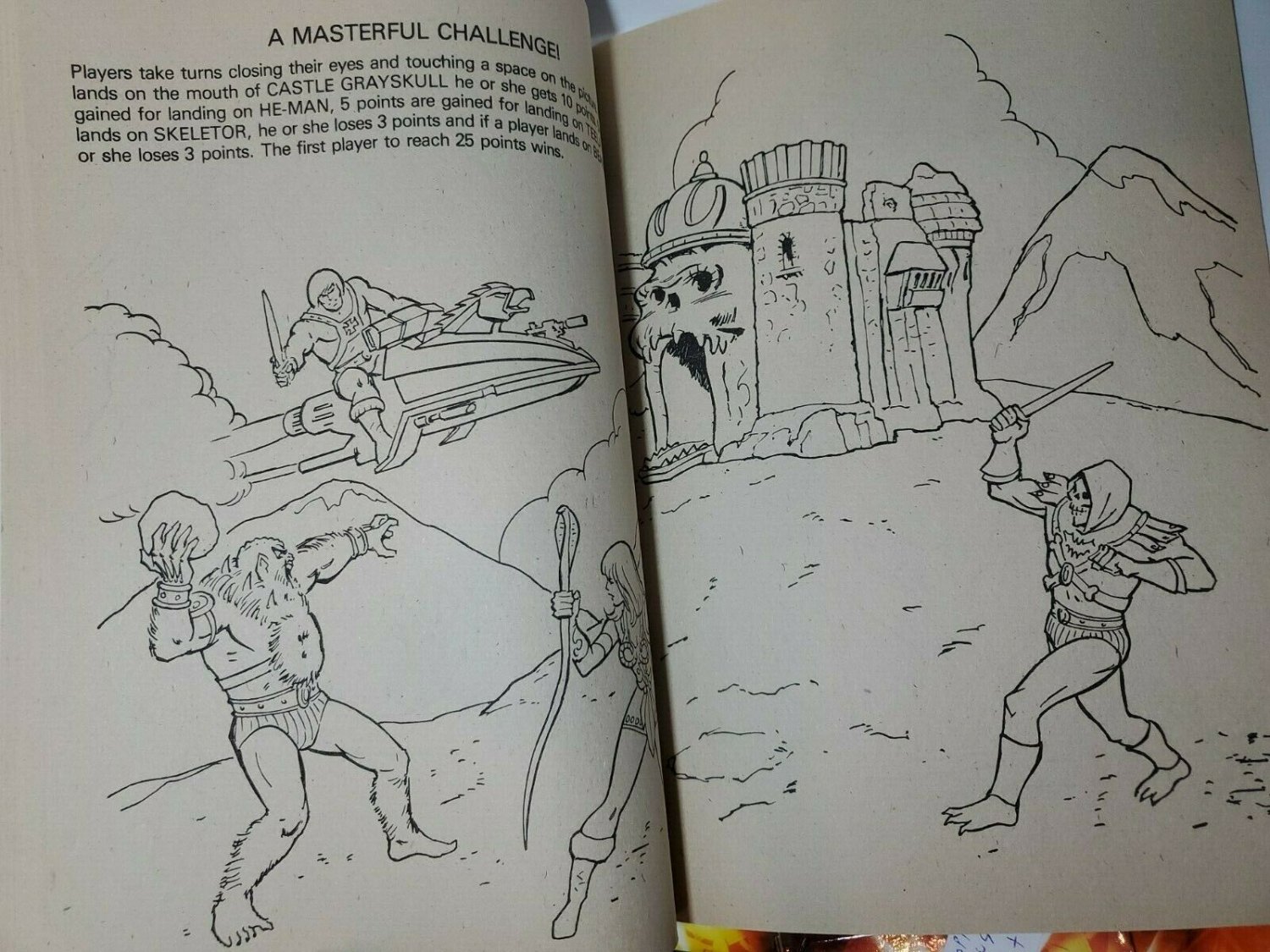 He-Man Battle Cat Teela MOTU Rare Vintage Coloring Book 1983