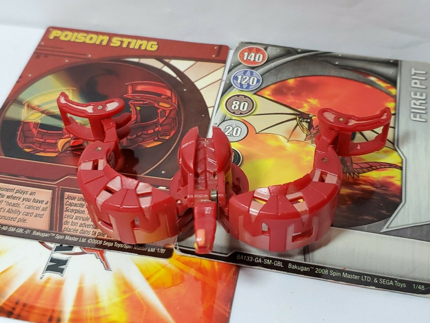 bakugan scorpion trap red pyrus, poison sting card 3 piece lot b2 new ...