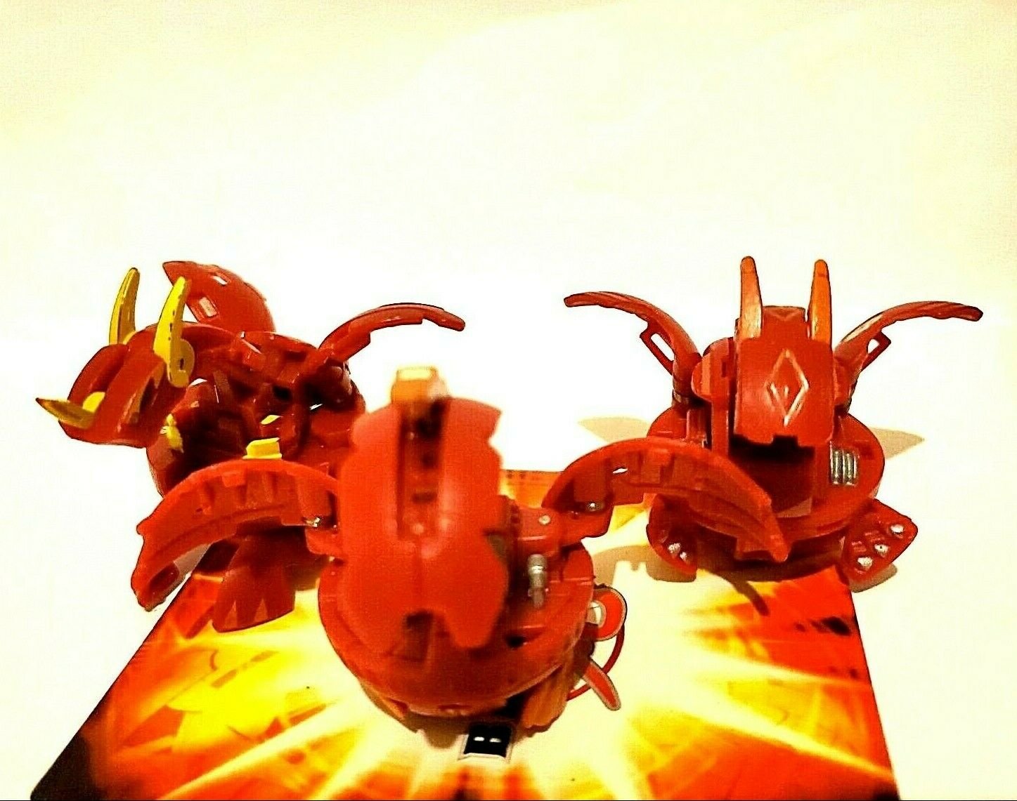 Bakugan Red Pyrus B2 Dragonoid bundle lot of 3 Naga 440g, neo 550g ...