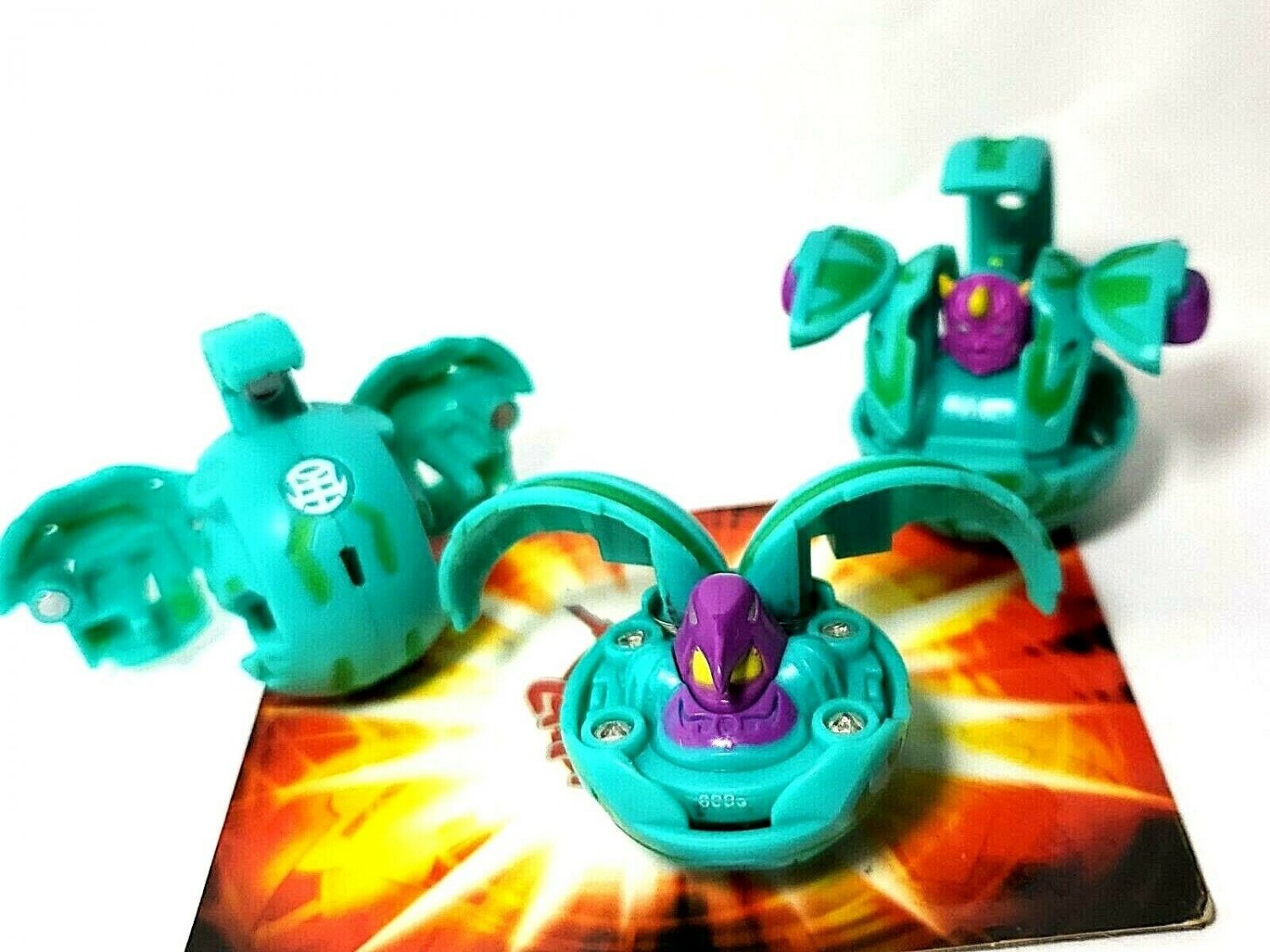 bakugan ventus b2 lot of 3 ravenoid 600g, brontes 500g, warius 510g