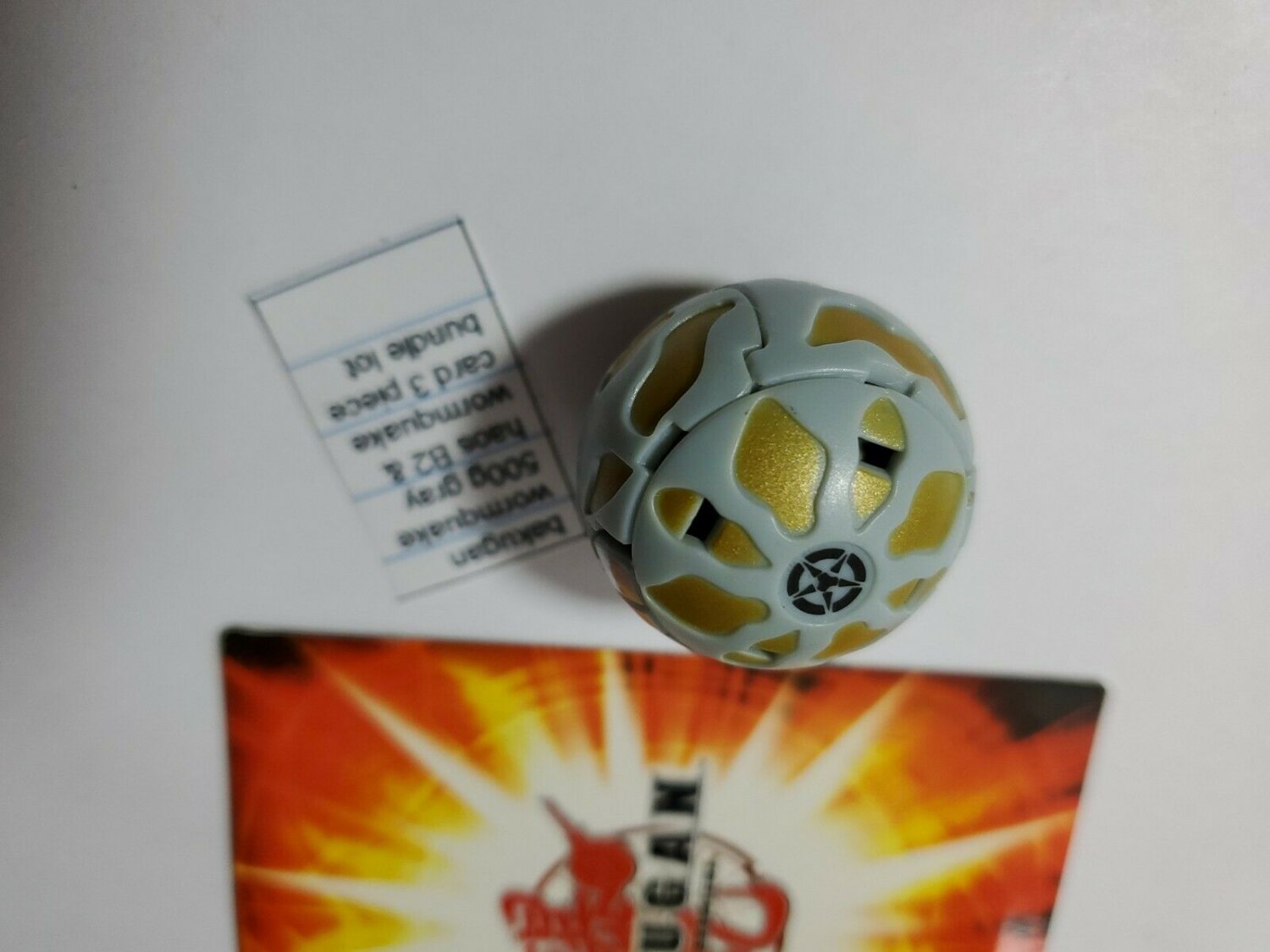bakugan wormquake 500g gray haos B2 & wormquake card 3 piece bundle lot