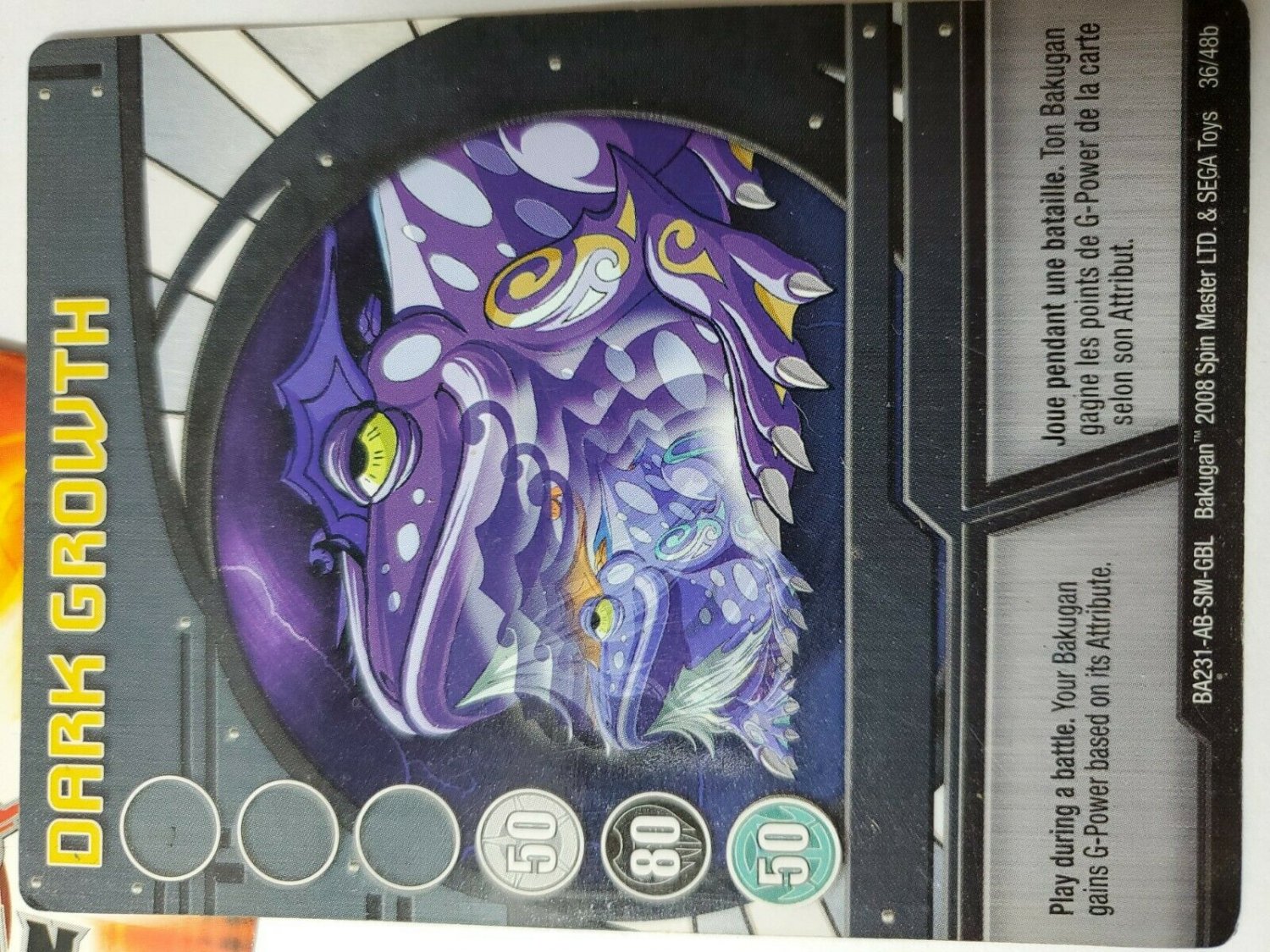 bakugan wormquake 500g gray haos B2 & wormquake card 3 piece bundle lot