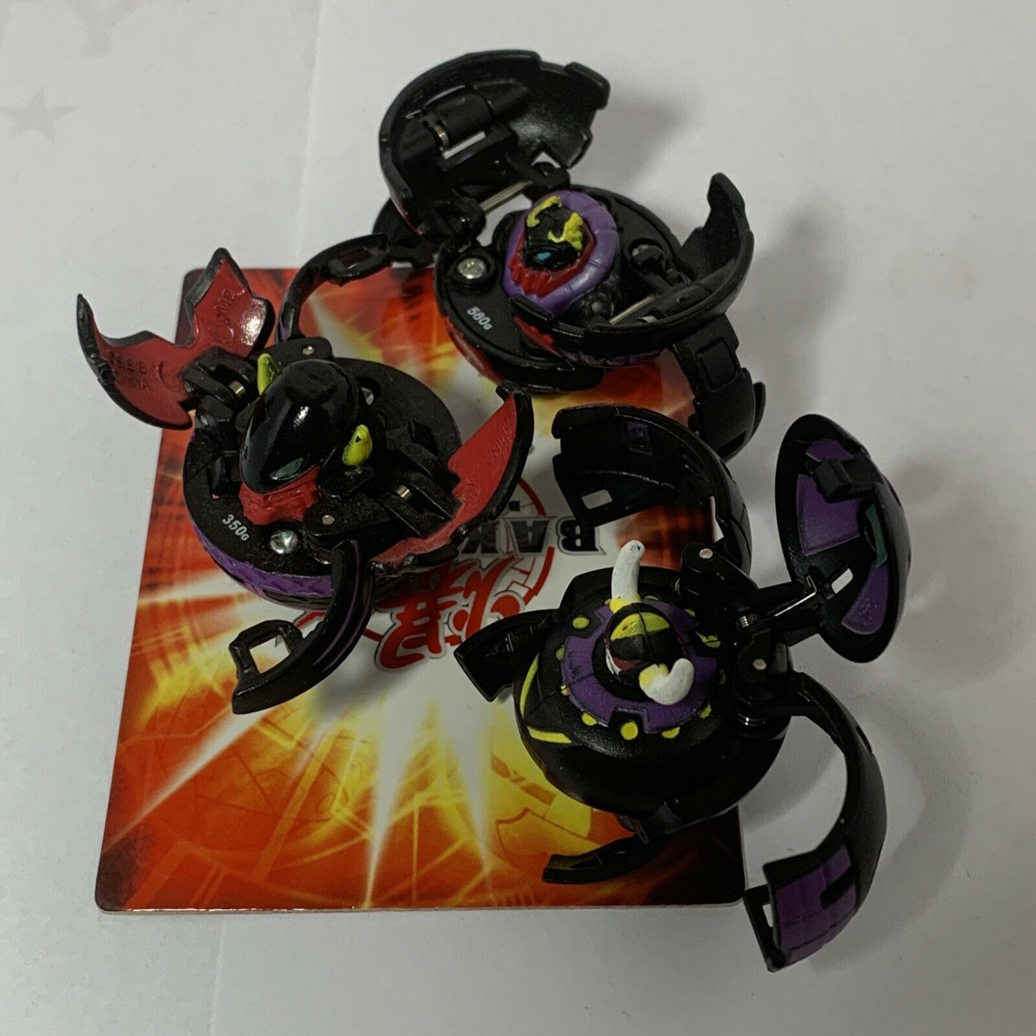 Bakugan Preyas Diablo 350G, Shadow Vulcan 570G, wilda 560G Black Darkus ...
