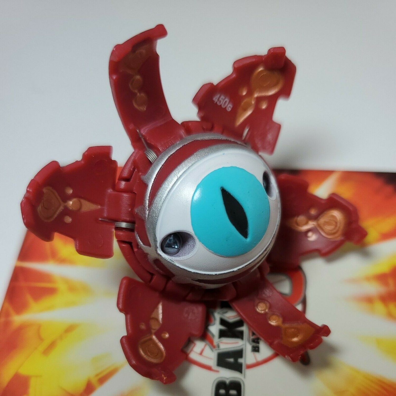 Bakugan Tentaclear Red Pyrus B2 Bakuclear 450G & Cards