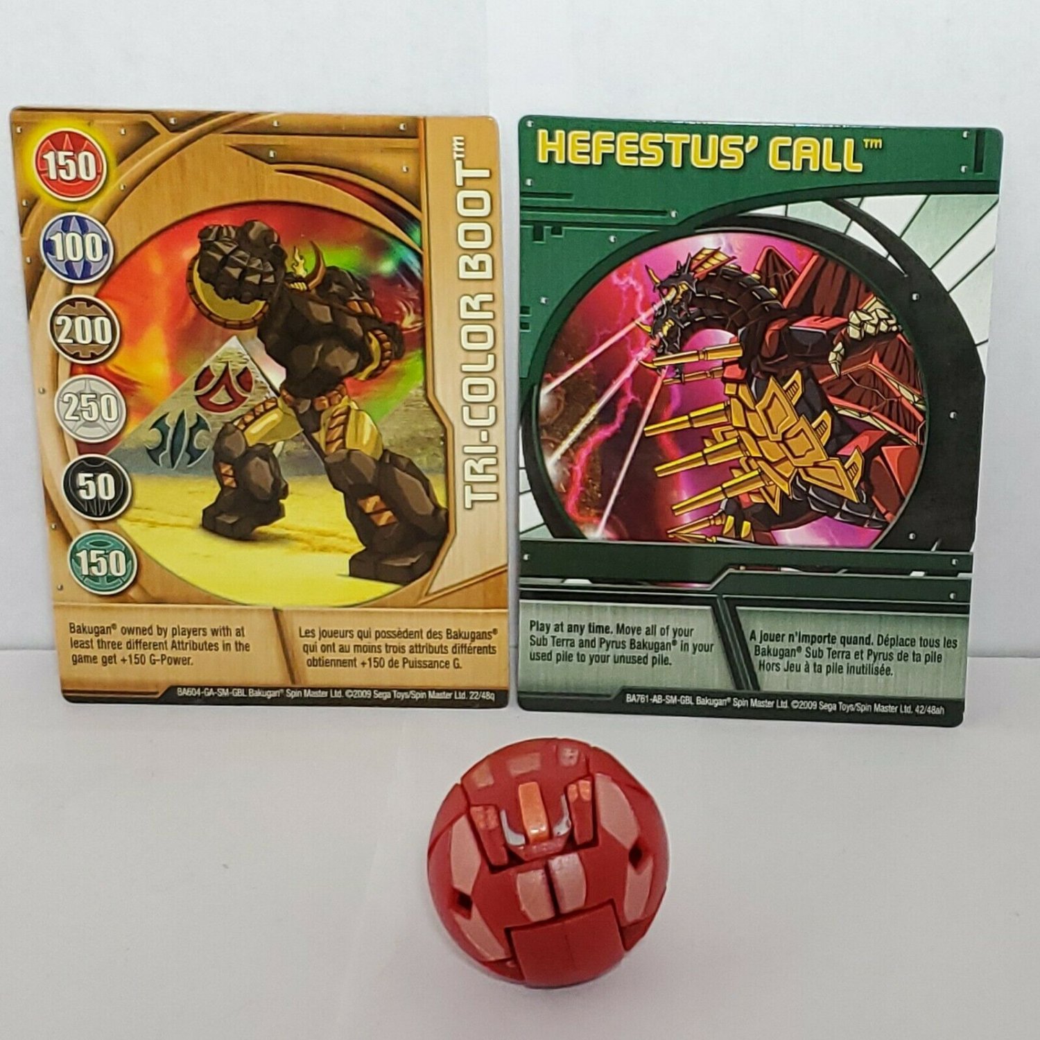 Bakugan Hades Red Pyrus New Vestroia 480G & 2 cards