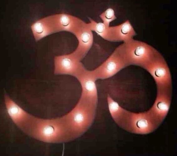 Rustic Om Lighted Marquee Sign-Aum Mantra-Sanskrit Syllable Meditation ...
