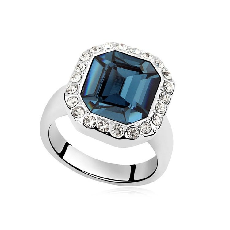 Austrian crystal diamond 18K Platinum Plated wedding ring / engagement ...