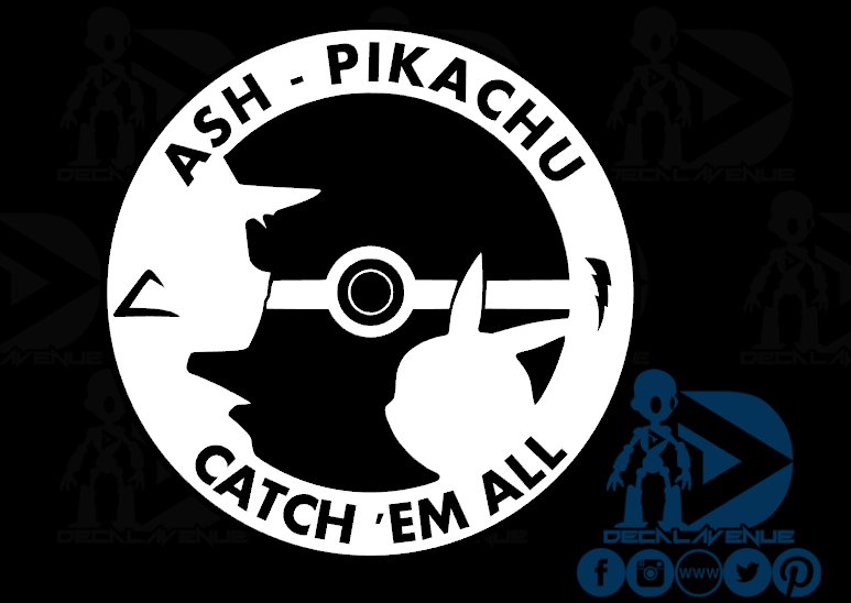 Pokemon Ash and Pikachu Catch Em All Decal Sticker