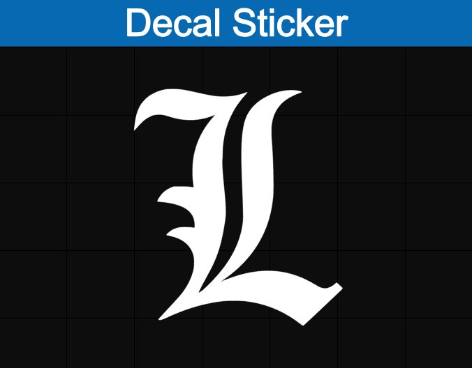 Death Note L Logo Decal Sticker