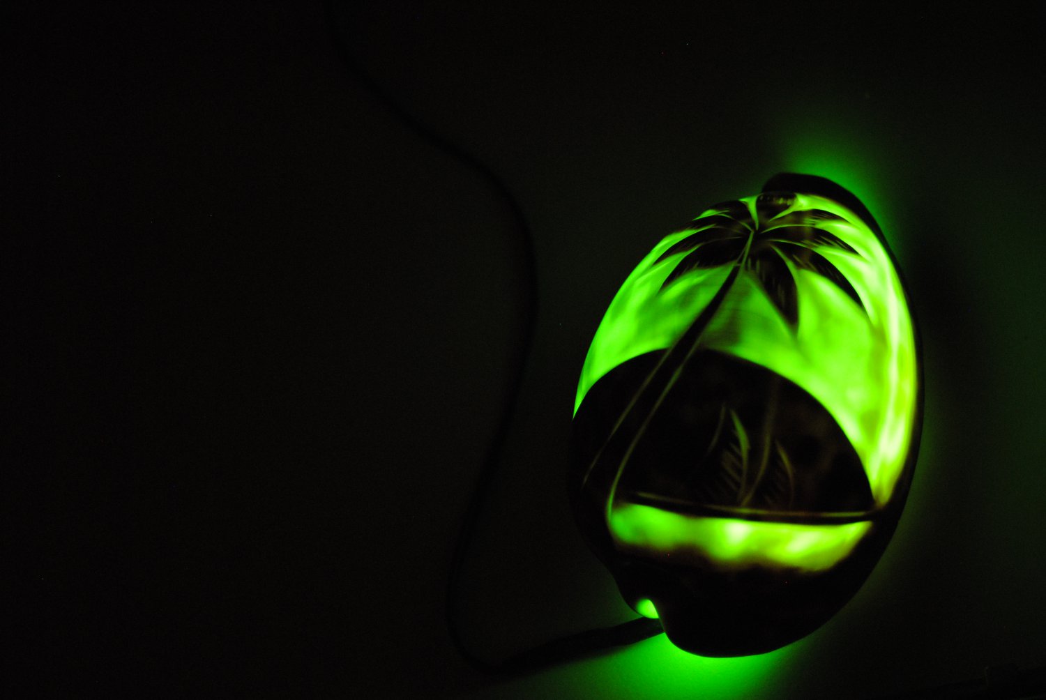 Carved Mowry Shell lamp