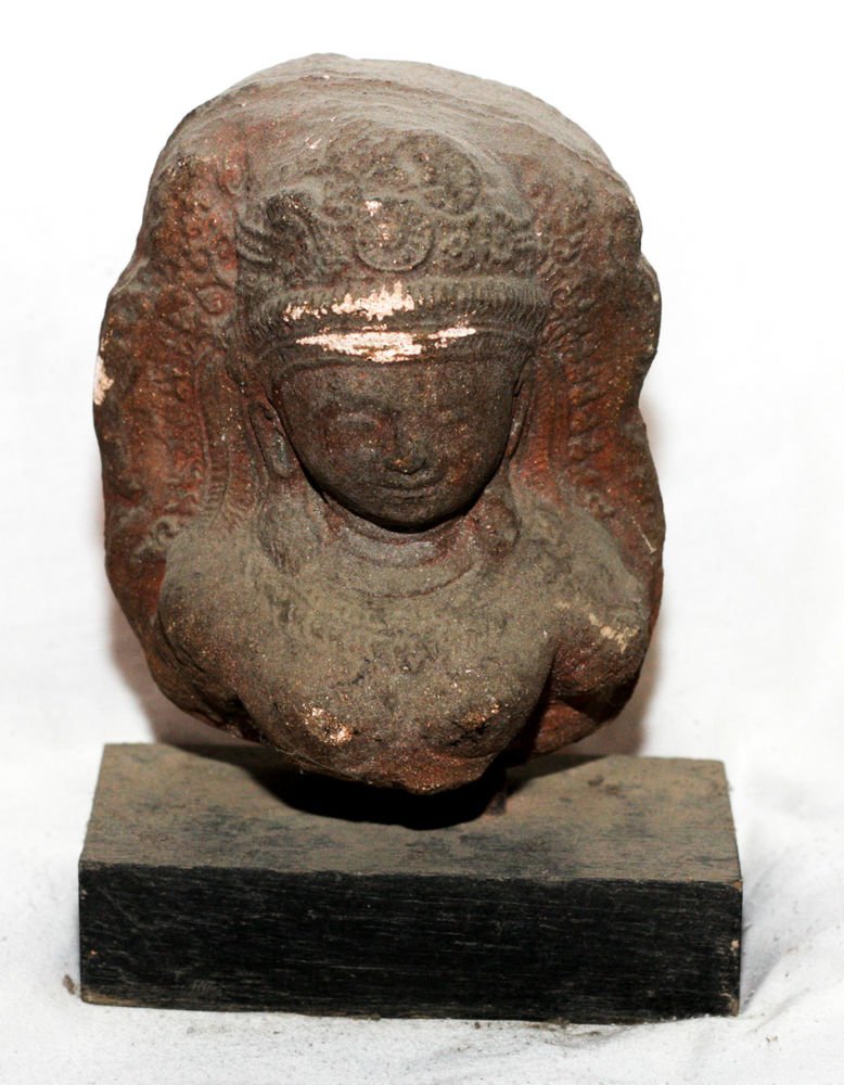 Asian Cambodian Khmer Stone Apsara Statue #MS131