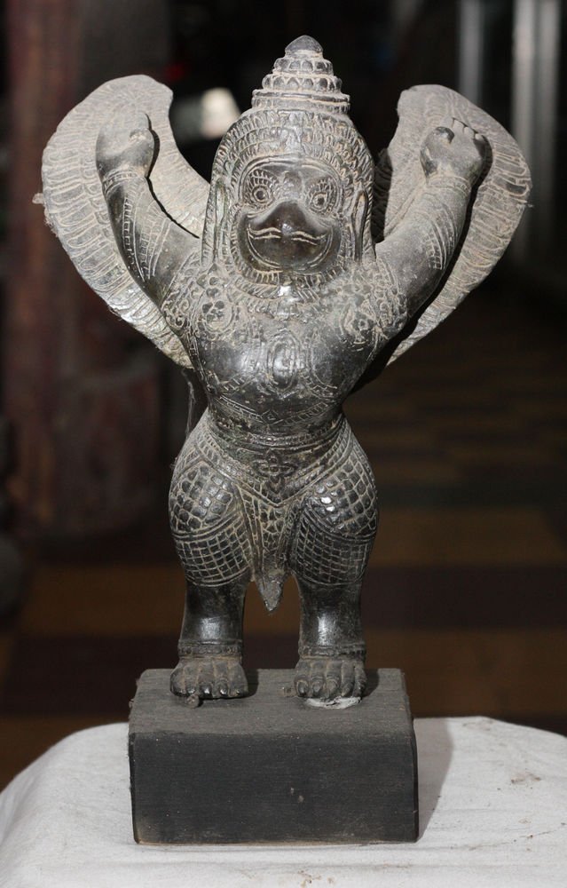 Asian Khmer Cambodian Bronze Bird Deity Statue #MS125