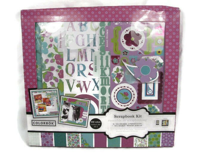 Colorbok Scrapbook Album Kit Wild Lilacs 12x12 140 Stickers-60 Die Cuts ...