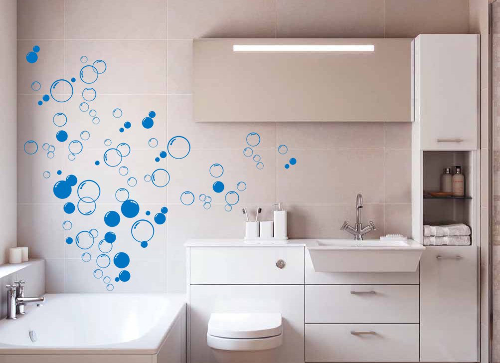 90x Multi Size Bubbles Bathroom, Shower Door, Vinyl Wall Stickers
