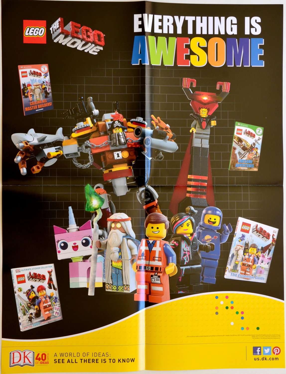 DK Books LEGO MOVIE Everything is Awesome 17x22 Promo Poster - SDCC ...