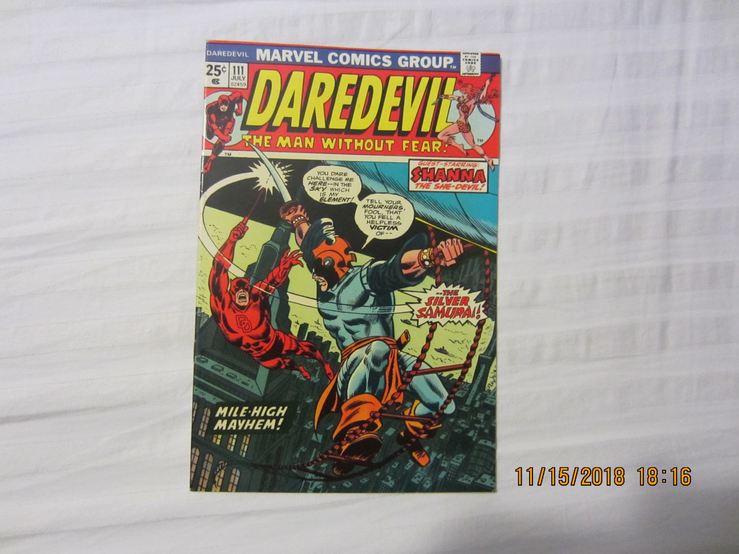 DAREDEVIL #111 1st appearance & origin of Silver Samurai (Keniuchio Harada)
