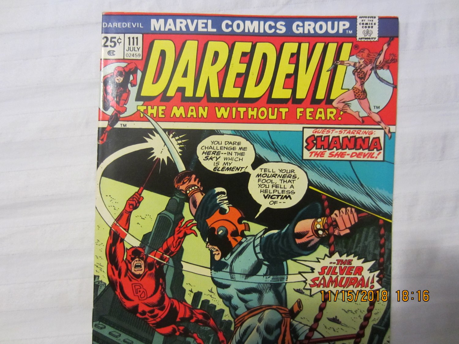 DAREDEVIL #111 1st appearance & origin of Silver Samurai (Keniuchio Harada)