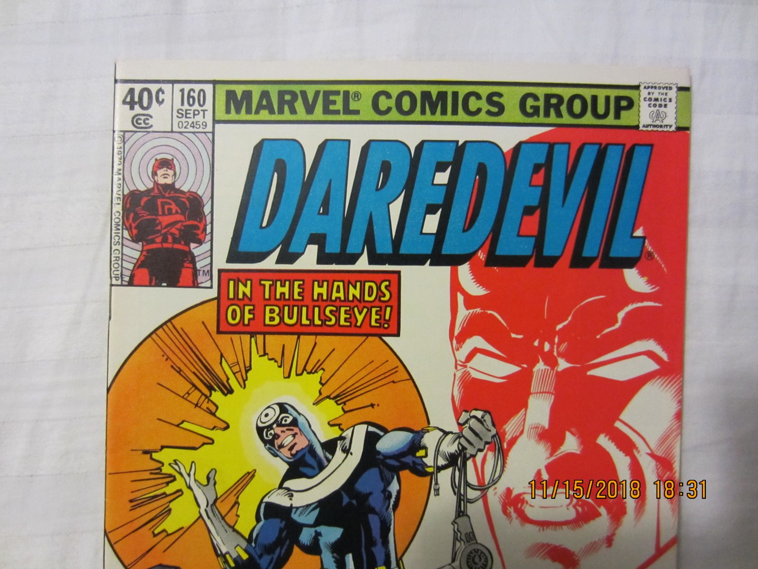 Daredevil #160 vs. Bullseye, A: Black Widow NEWSSTAND COPY