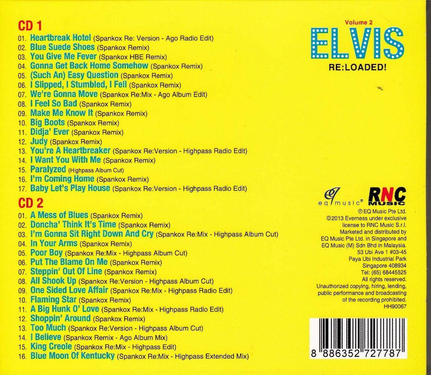 ELVIS PRESLEY Reloaded Vol.2 Original Vocal Recording Remixed By Spanko ...