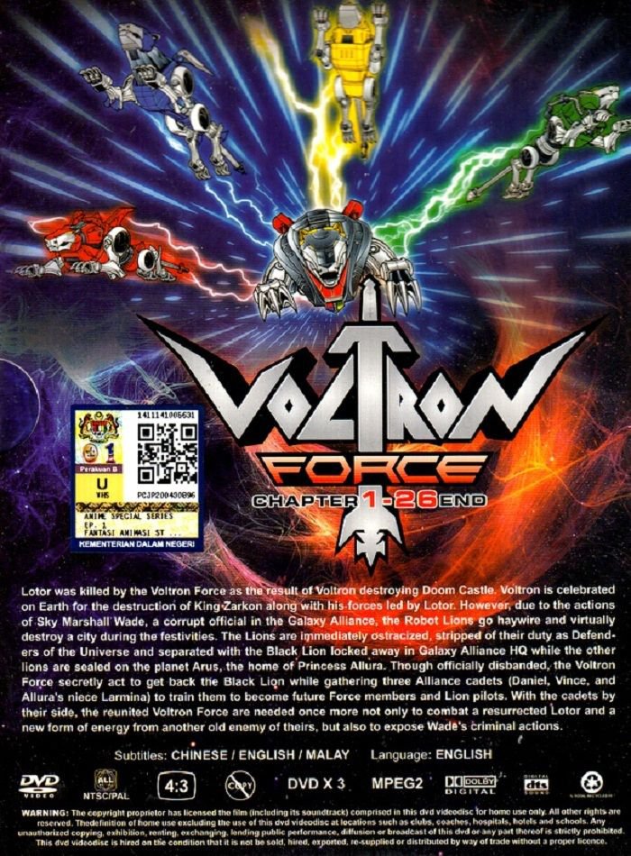 DVD ANIME VOLTRON FORCE Vol.1-26End English Audio Region All Free Shipping