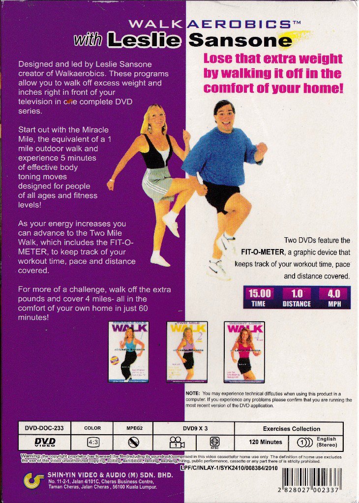 DVD Walkaerobics Walk The Walk Leslie Sansone Fitness Home Exercise ...