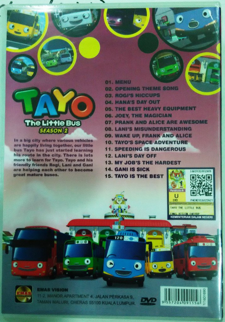 TAYO The Little Bus Season 2 Theme Song DVD Korean Animated Cartoon ...