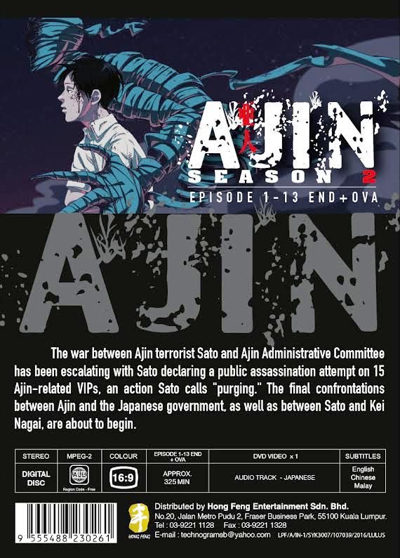 DVD Ajin Demi-Human Season 2 TV Series Vol.1-13End + OVA Anime English Sub