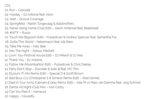 European Top 40 Dance Chart 2CD New DJ Antoine Cascada Groove Coverage