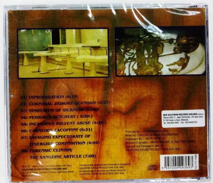 Carcass Necroticism Descanting The Insalubrious Cd New Malaysia Release Uk Band