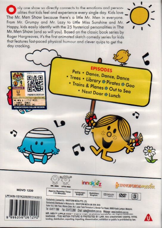 DVD Mr. Men Little Miss Dance, Dance, Dance Region All English Dubbed ...