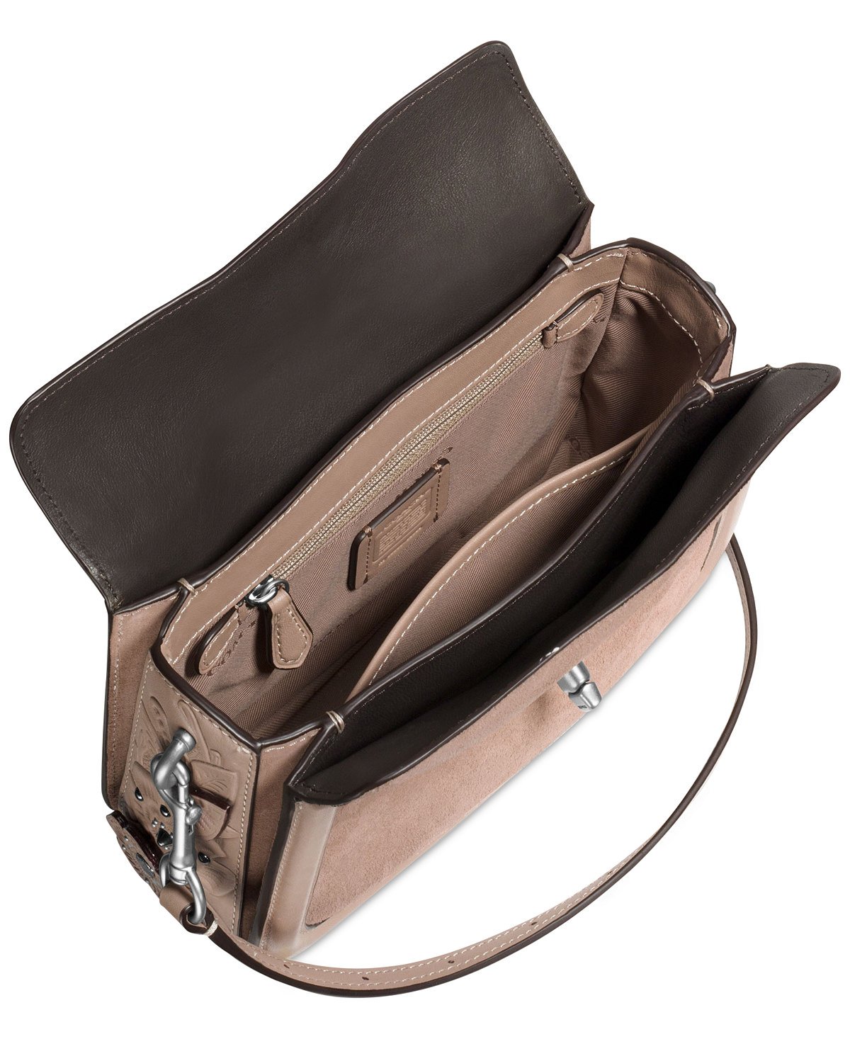 COACH PAGE CROSSBODY LEATHER PAINTED TEA ROSE TOOLING FLORAL SATCHEL ...