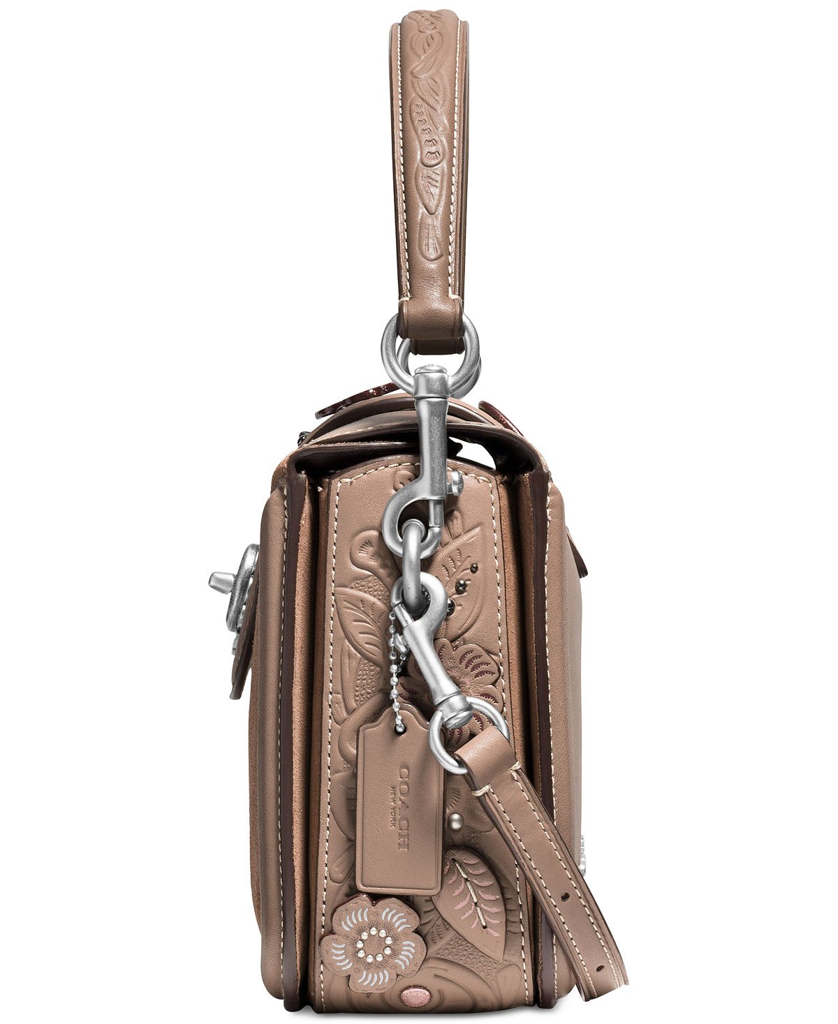 COACH PAGE CROSSBODY LEATHER PAINTED TEA ROSE TOOLING FLORAL SATCHEL ...
