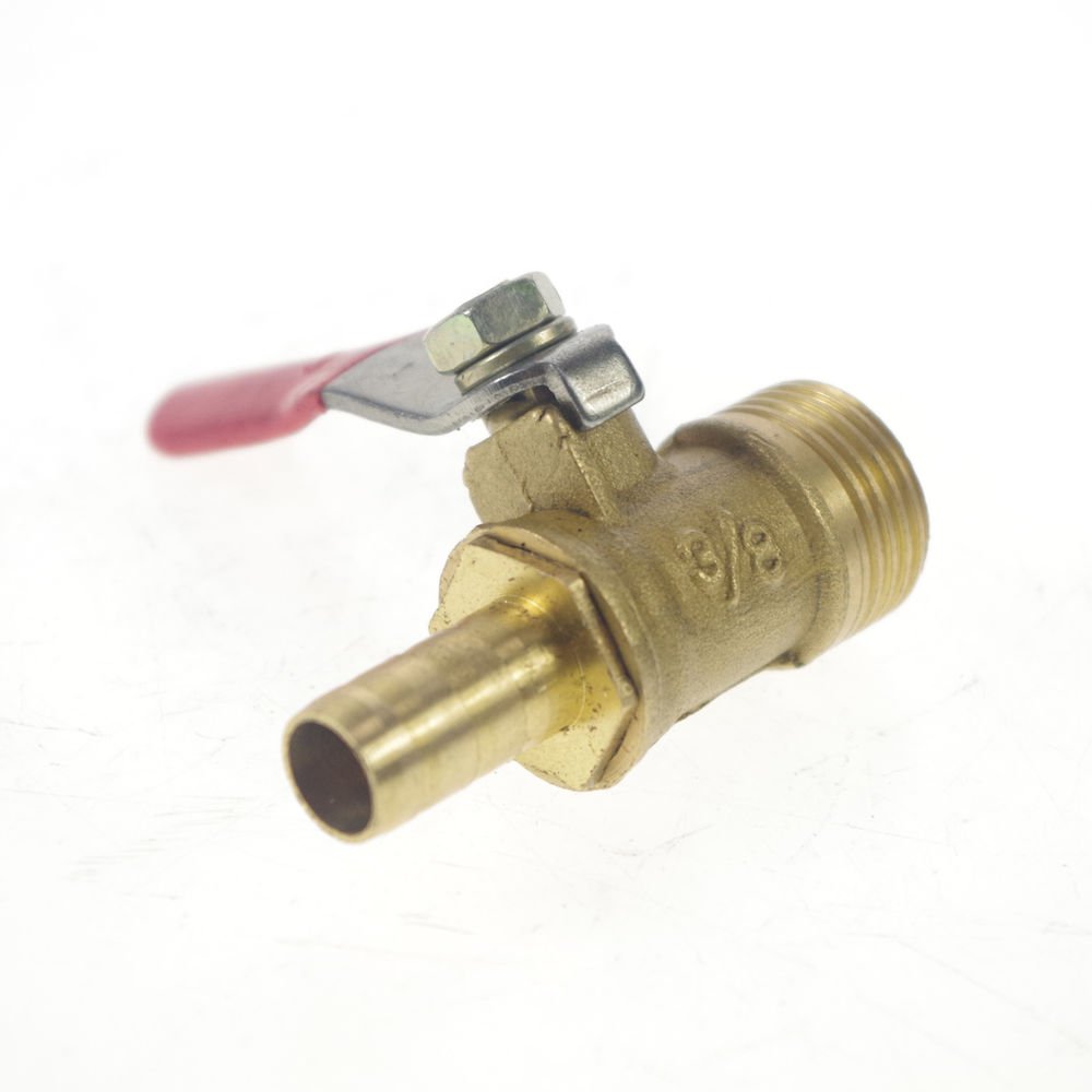 3/8" BSPP Connection Male x 8mm Hose barbed Air Brass Pipe Ball Valve