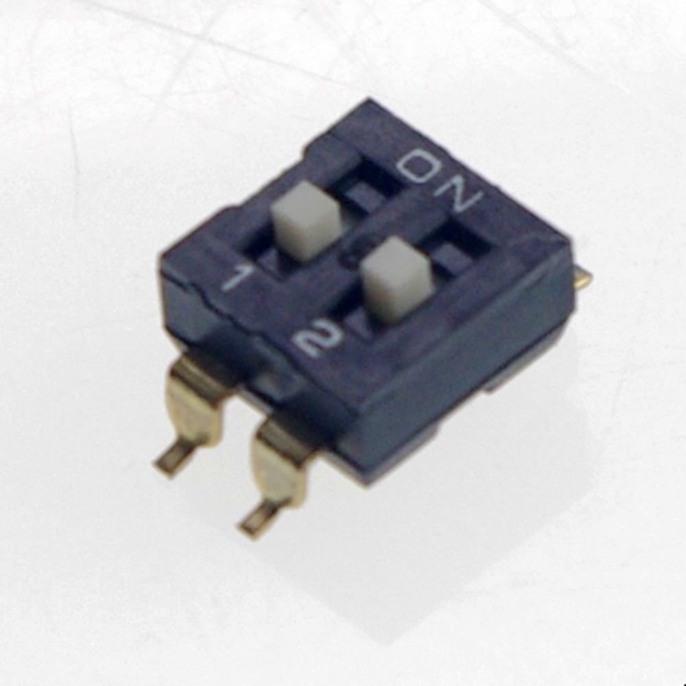 (20) DIP Switch 2 Positions 1.47mm Pitch Through Hole Silver Side ...